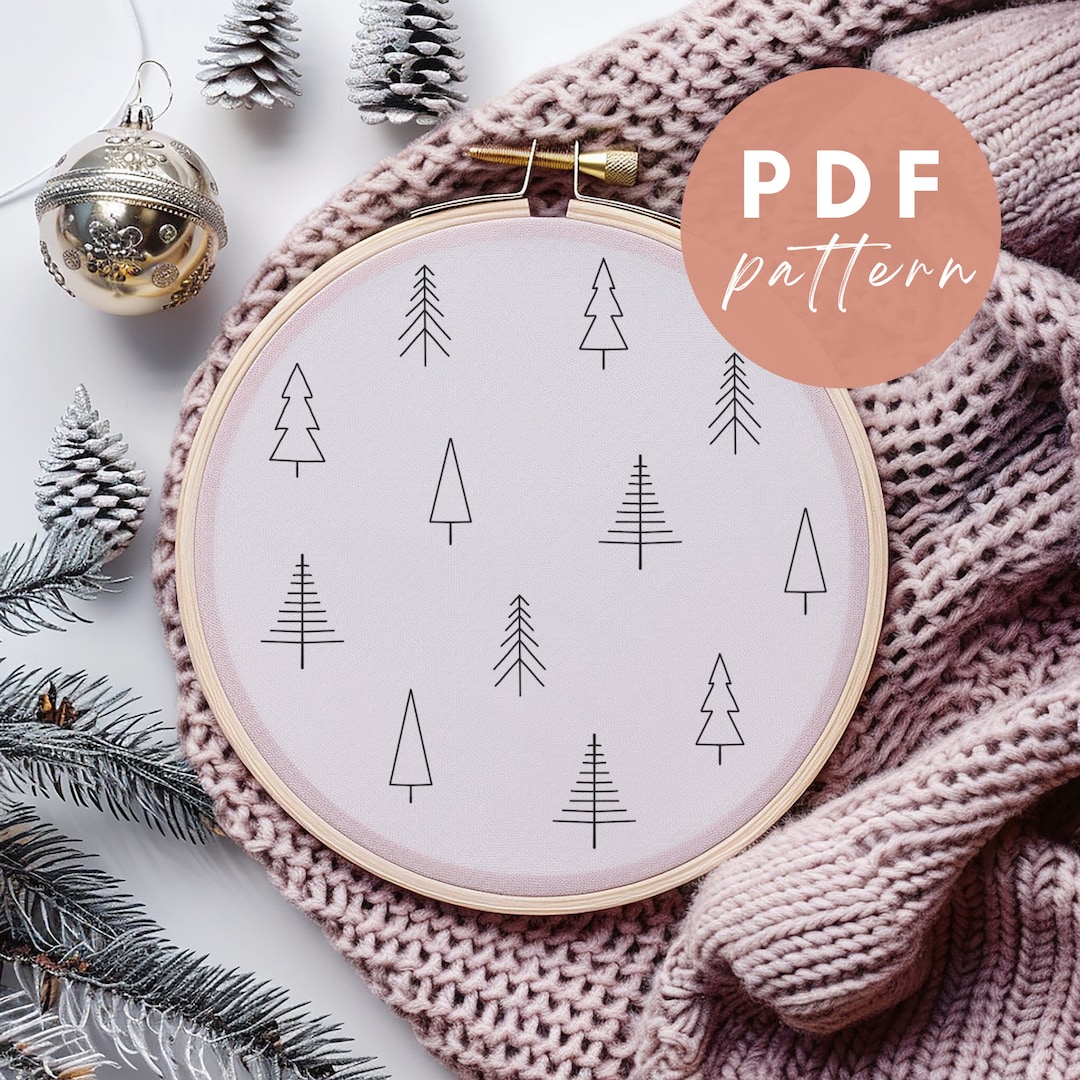 Christmas Trees - Embroidery PDF Pattern for Beginners - Instant ...