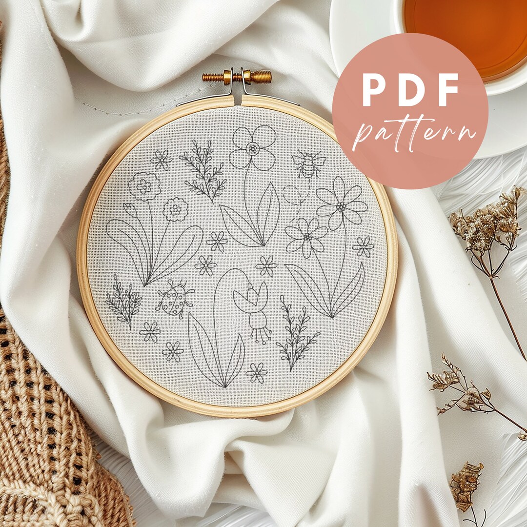 Spring Bloom - Embroidery PDF Pattern for Beginners - Instant Download ...