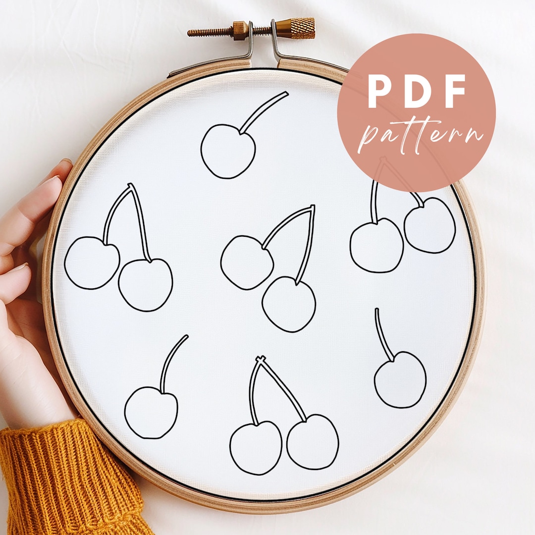 Cherry Stems Punch Needle Pattern Punch Needle PDF Pattern for ...