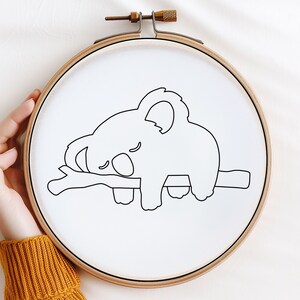 Sleepy Koala Punch Needle Pattern - Punch Needle PDF Pattern for ...