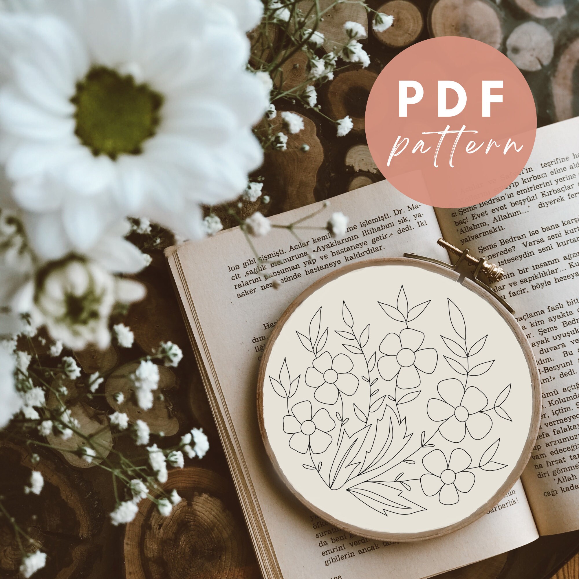 Poppy Field Embroidery PDF Pattern for Beginners Instant Download ...