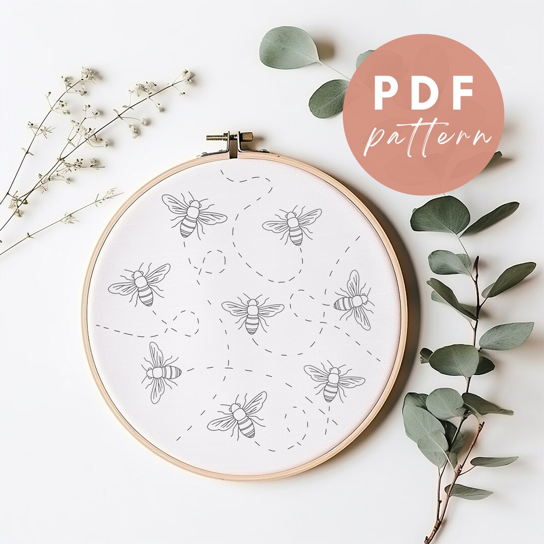 Bee Path - Embroidery PDF Pattern for Beginners - Instant Download ...