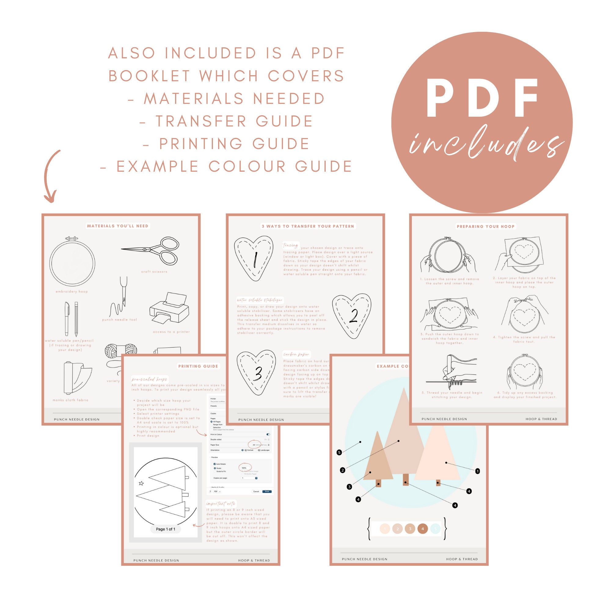 Flower Field Punch Needle Pattern: Beginner Needlework Design (PDF ...