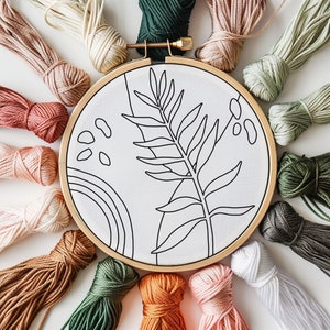 Abstract Fern Leaf Punch Needle Pattern: Beginner Needlework (PDF ...