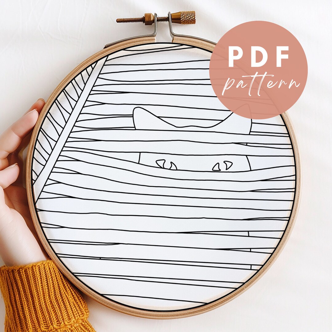 Ninja Cat Punch Needle Pattern - Punch Needle PDF Pattern for Beginners ...