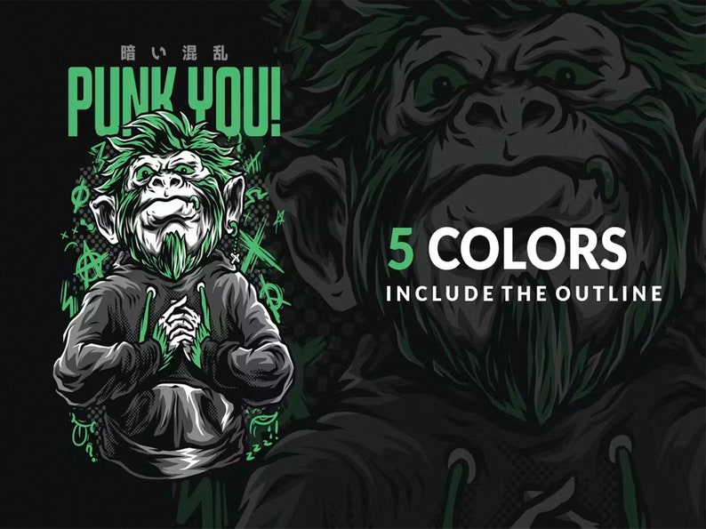 Punk You Monkey! (limited to 999 Orders) T-shirt Designs, Streetwear ...