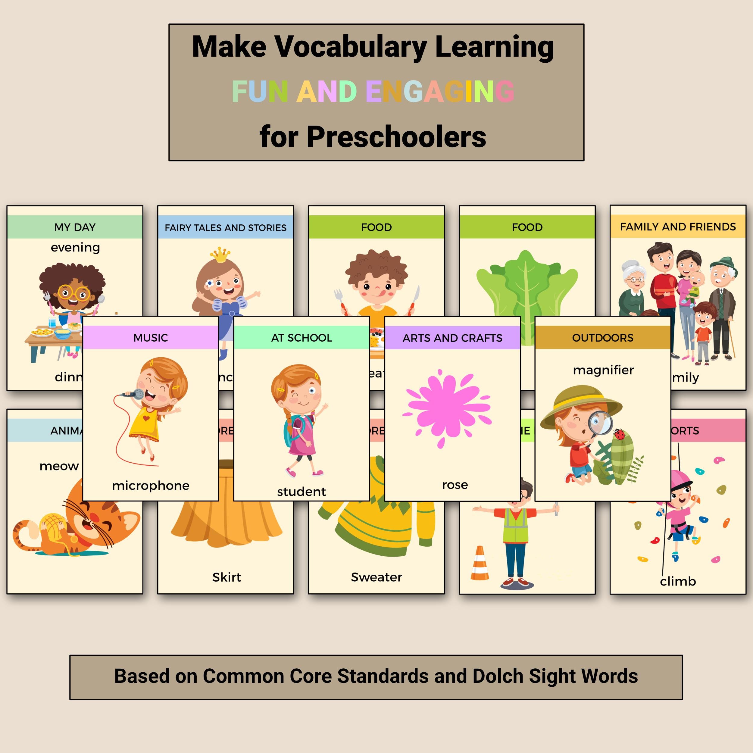 Printable Vocabulary Flashcards for Preschoolers I Homeschool I ...