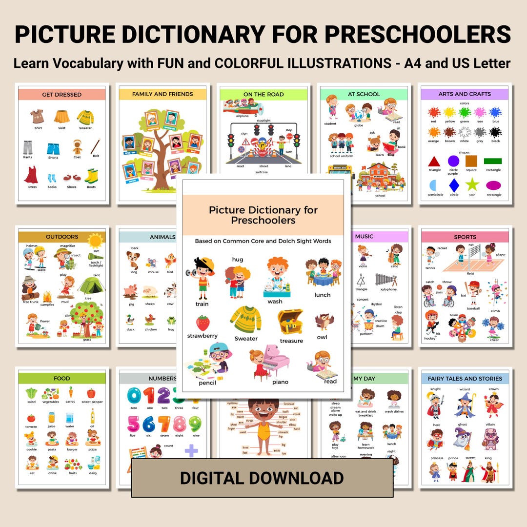 Picture Dictionary for Preschoolers I Montessori Preschool I Homeschool ...
