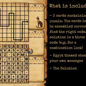 Escape Game Single Puzzle Secret Code, EGYPT Style, DIY Escape Room ...