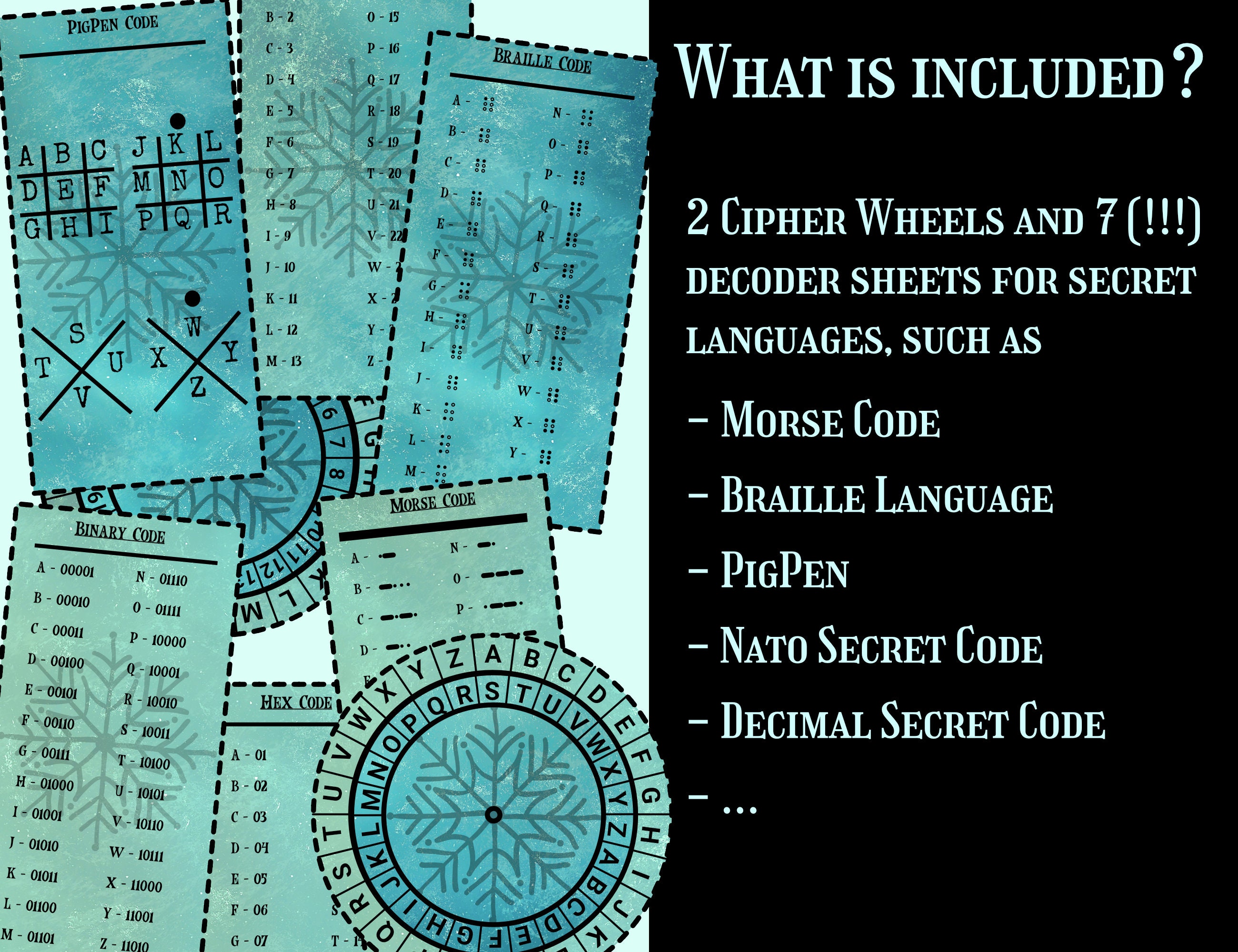 Escape Game Decoder Set I Christmas FROZEN I DIY Escape Room Secret ...