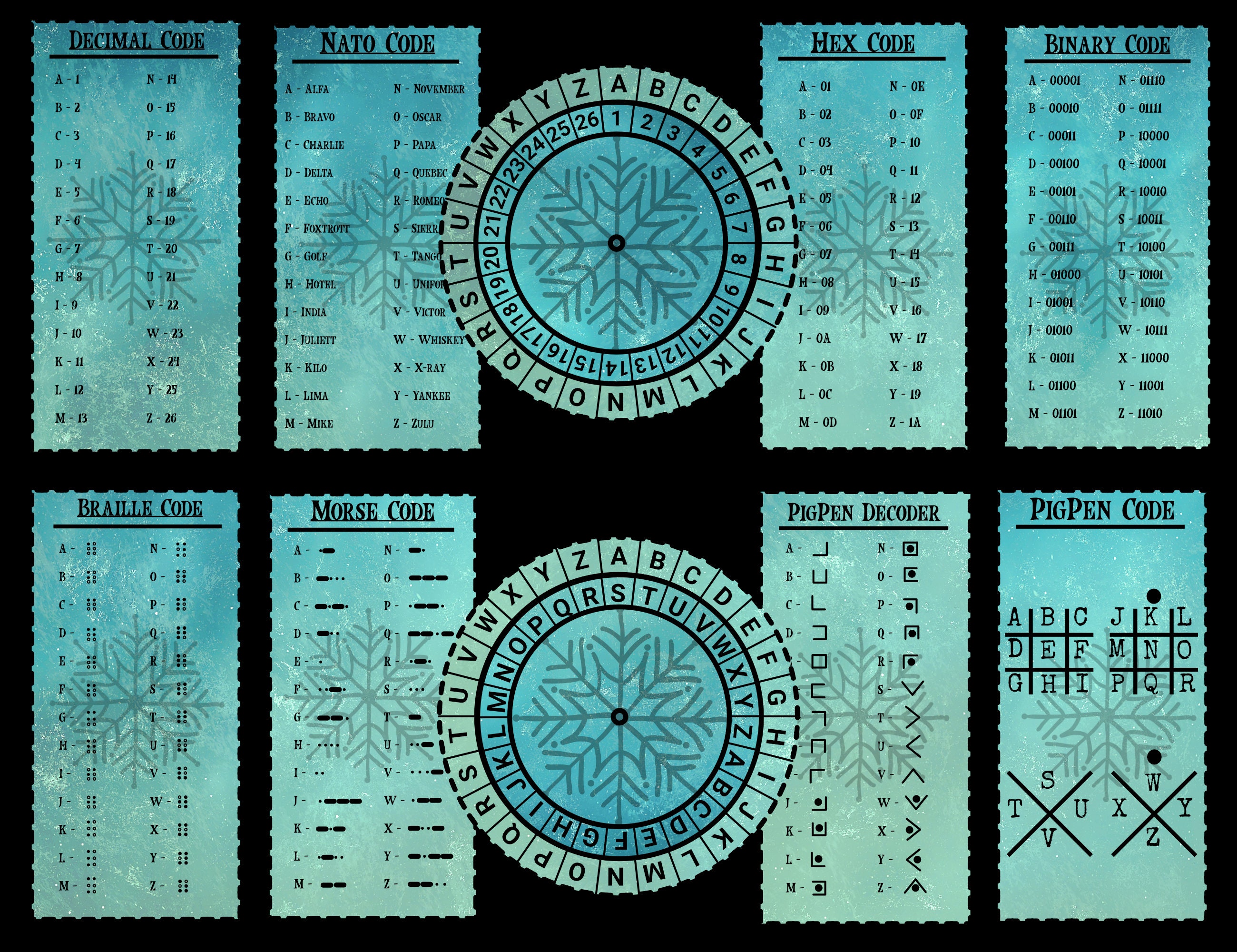 Escape Game Decoder Set I Christmas FROZEN I DIY Escape Room Secret ...