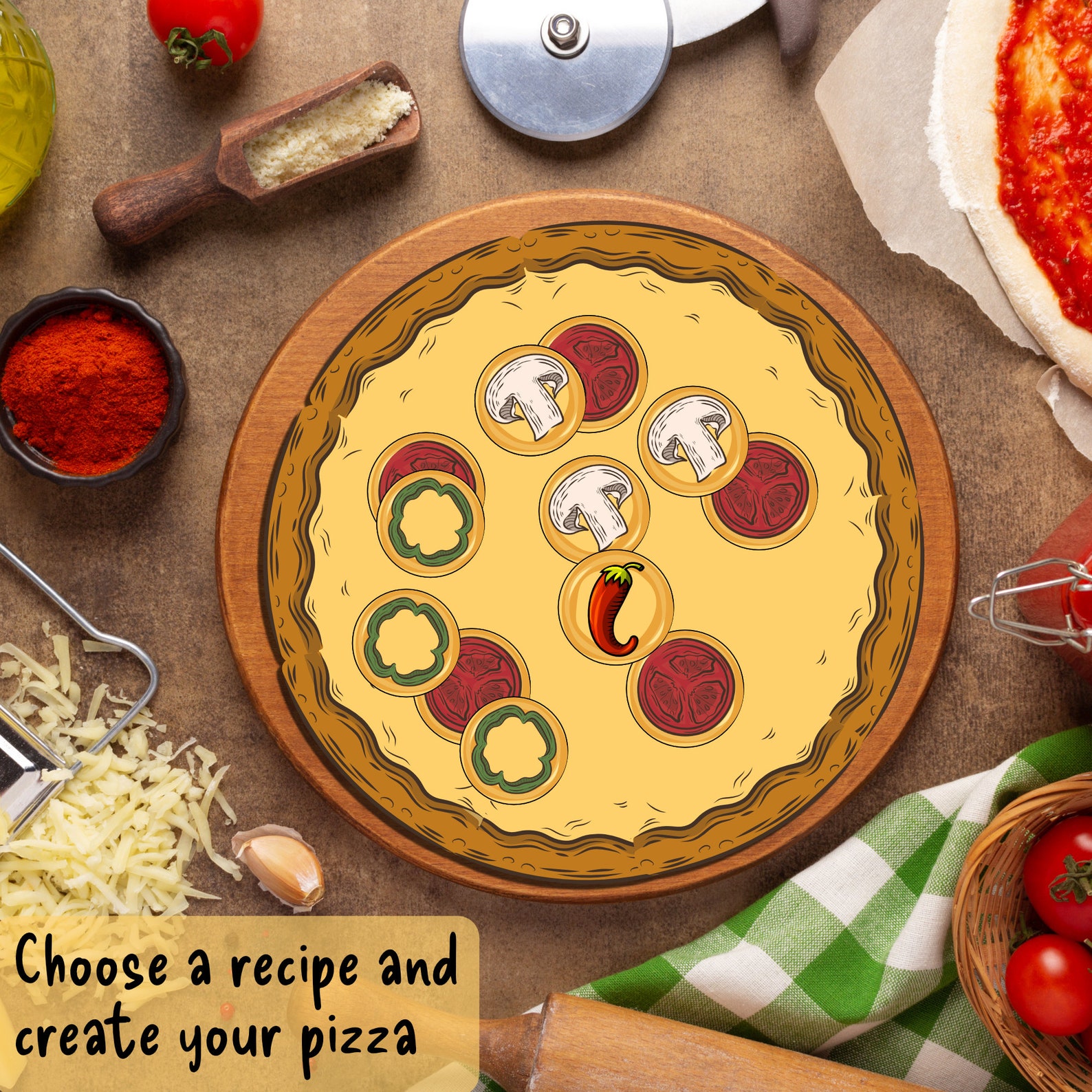 Build a Pizza I Printable Game for Children I Preschool Role-playing I ...