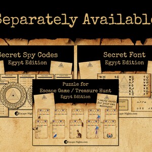 Escape Game Single Puzzle Secret Message, EGYPT Edition, DIY Escape ...