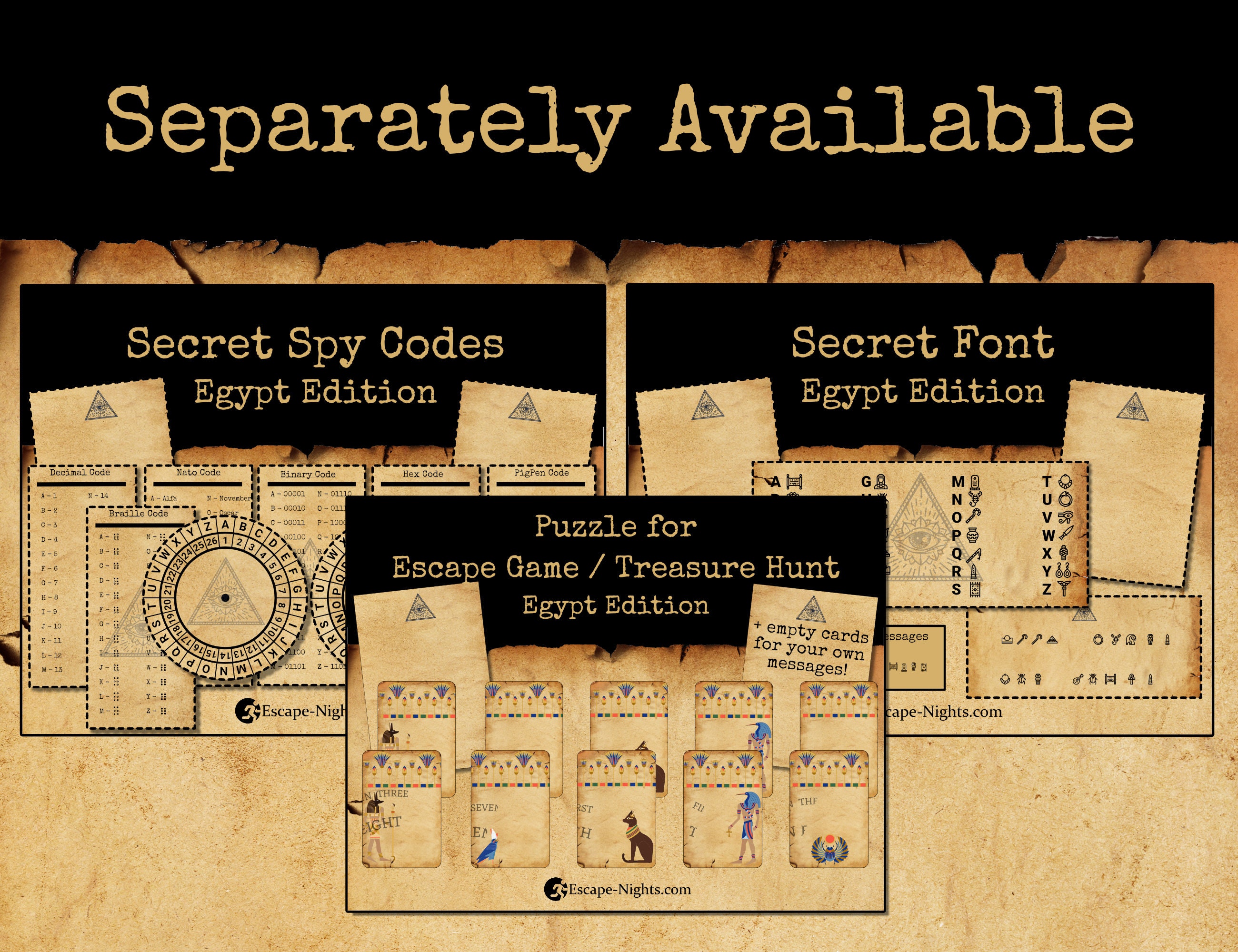 Escape Game Single Puzzle Secret Message, EGYPT Edition, DIY Escape ...