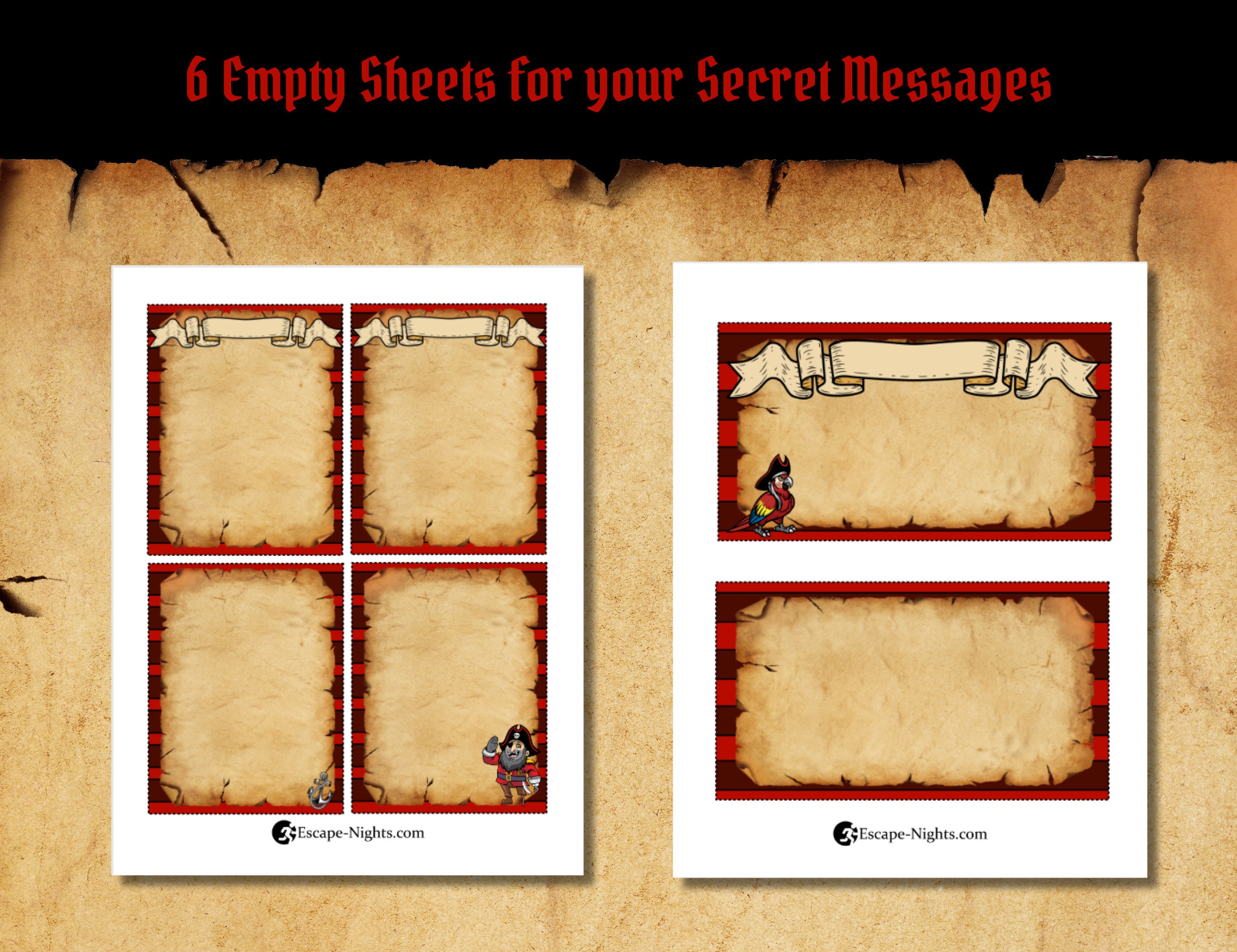 Escape Game Decoder Set I PIRATES EDITION I DIY Escape Room Secret ...