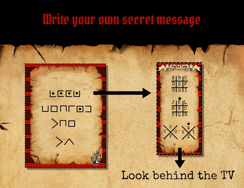Escape Game Decoder Set I PIRATES EDITION I DIY Escape Room Secret ...