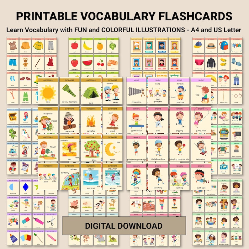 Printable Vocabulary Flashcards for Preschoolers I Homeschool I ...
