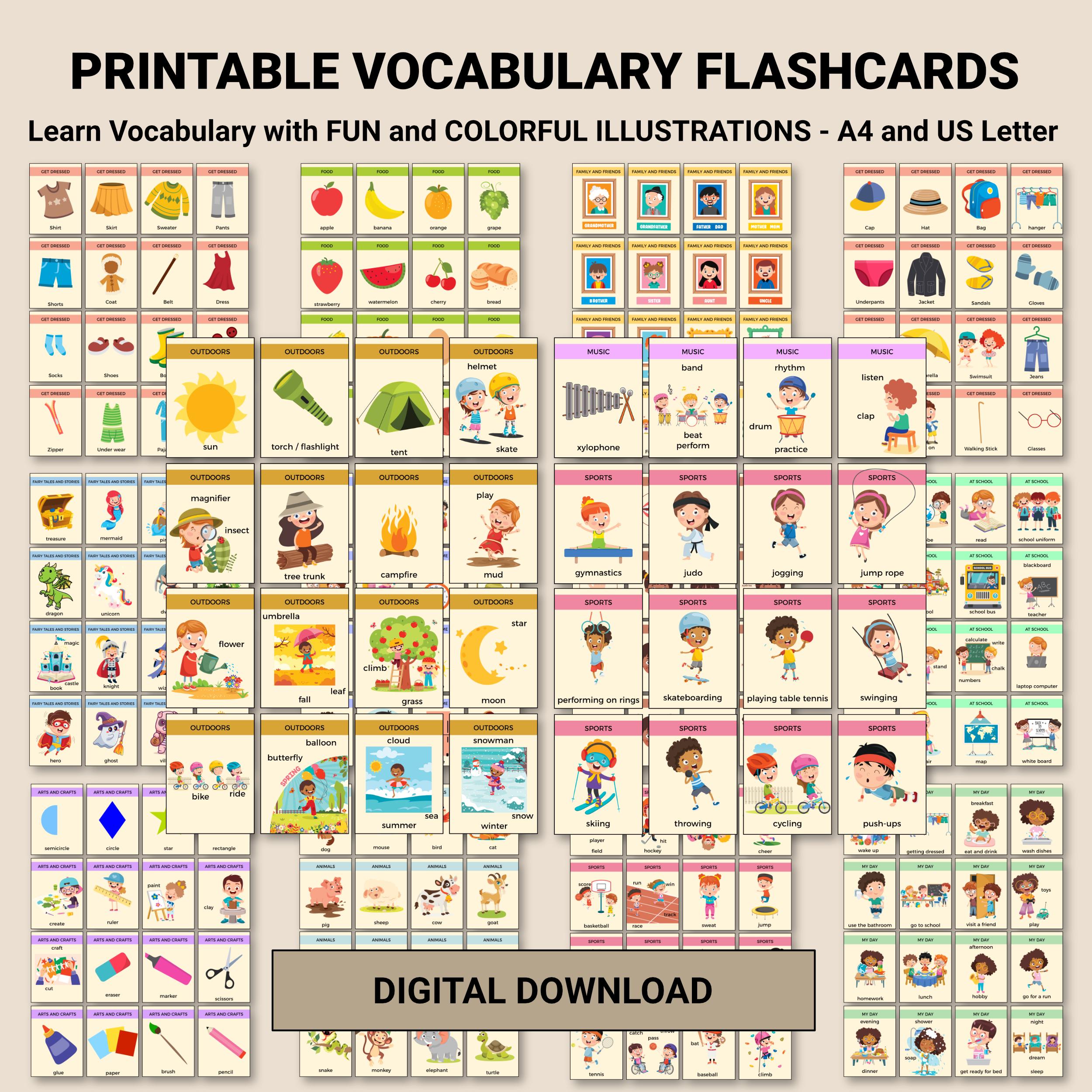 Printable Vocabulary Flashcards for Preschoolers I Homeschool I ...