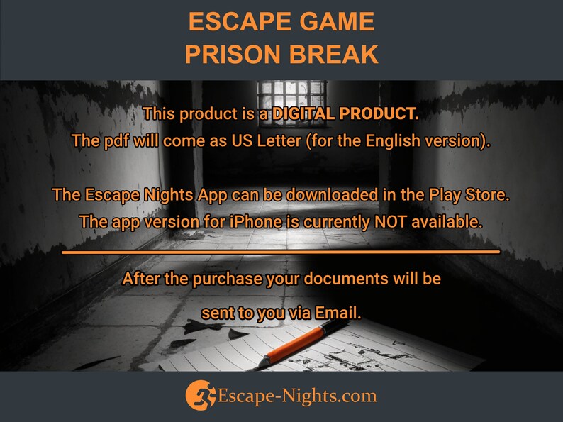ESCAPE GAME Printable Escape Room I Prison Break I DIY - Etsy