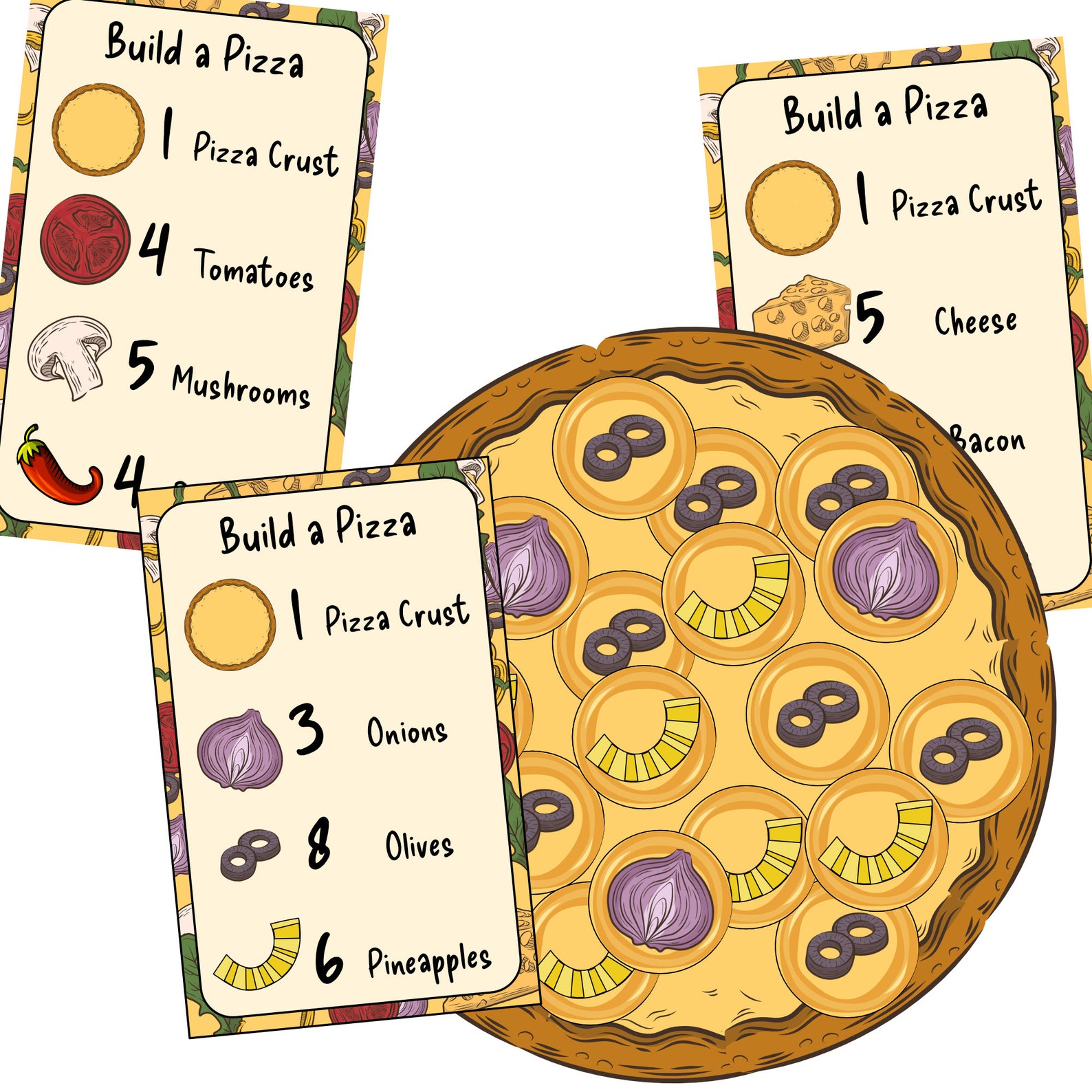 Build a Pizza I Printable Game for Children I Preschool Role-playing I ...