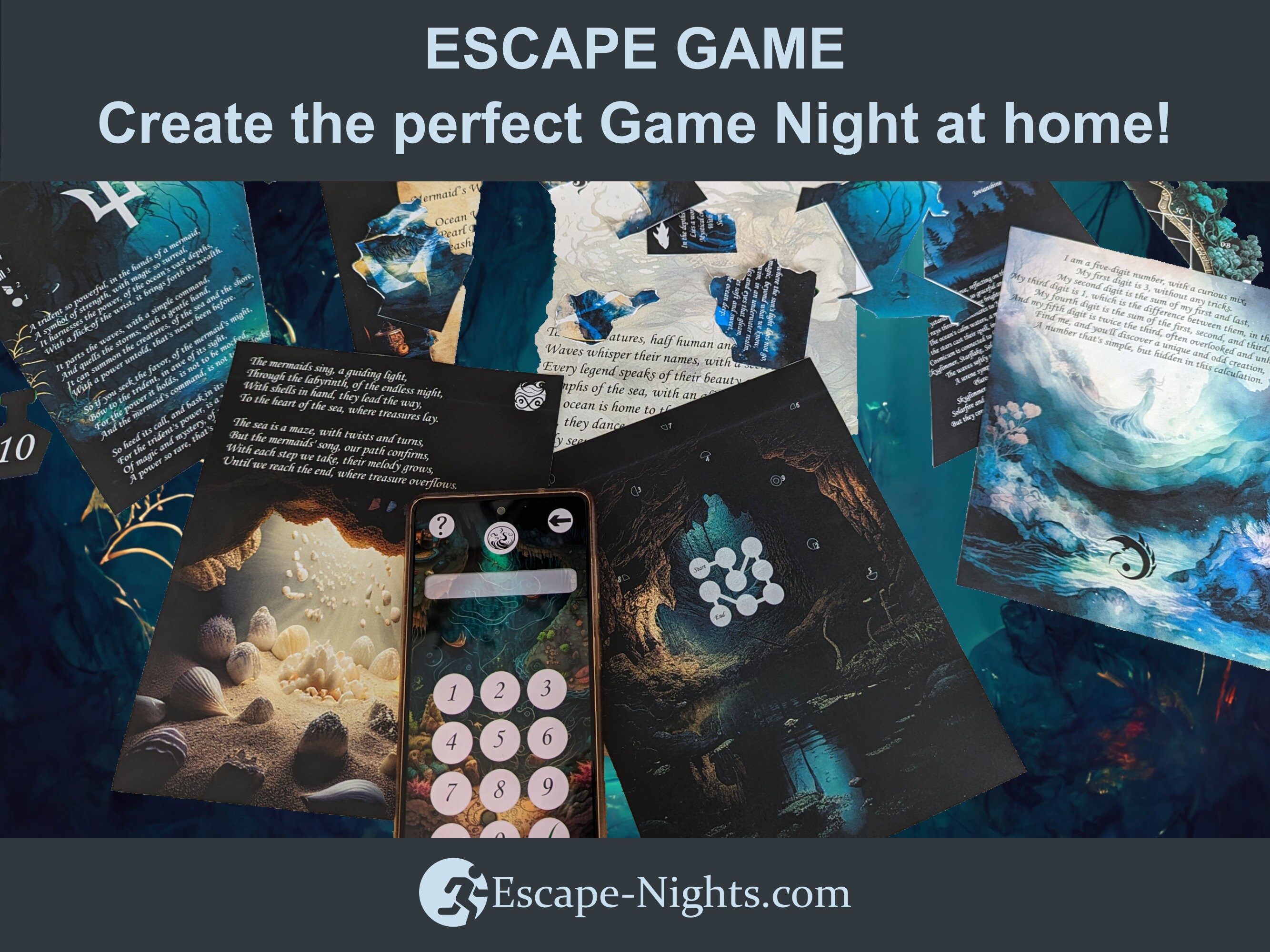 ESCAPE GAME Printable Escape Room I the Mysterious Mermaid Cave I DIY ...