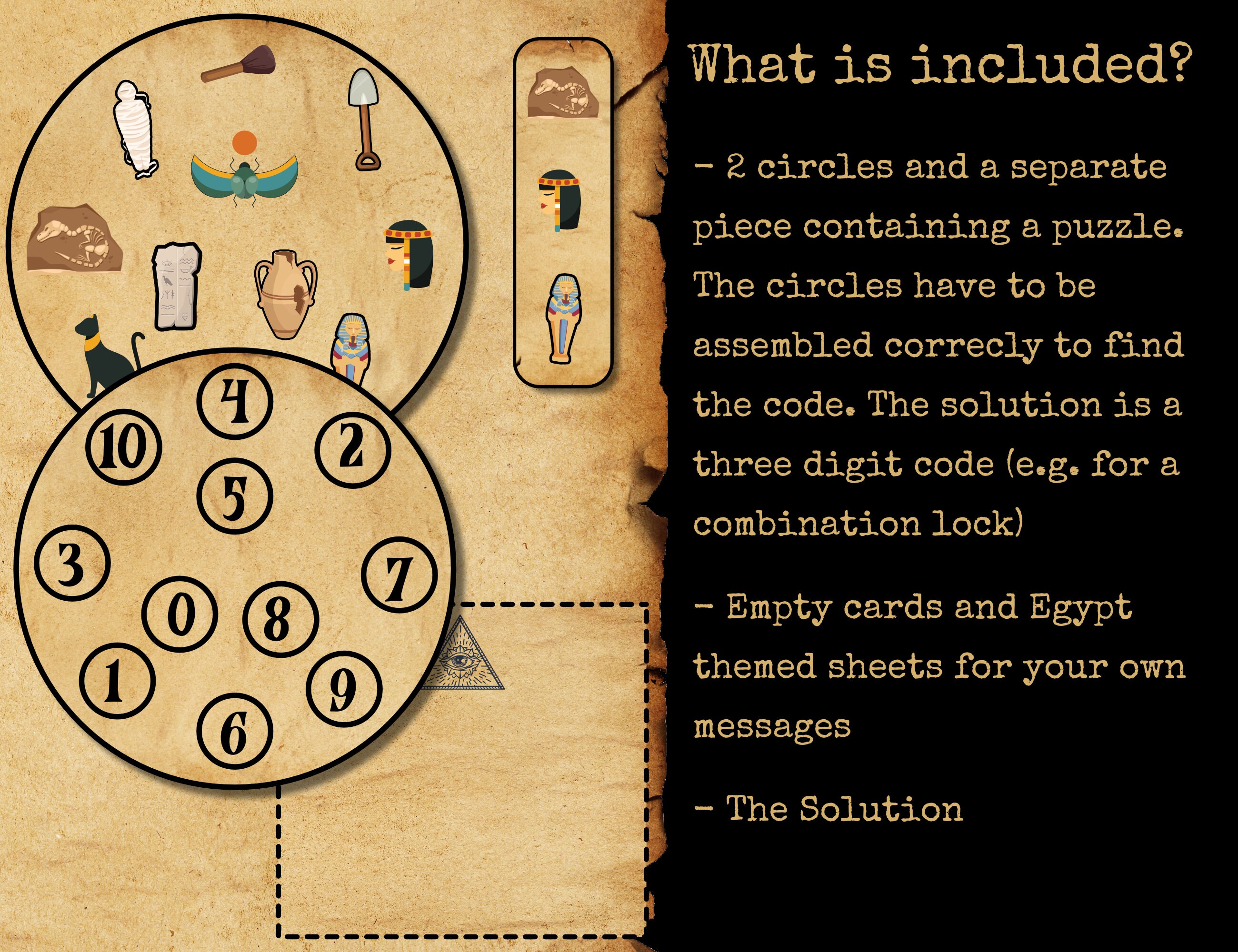 Escape Game Single Puzzle, EGYPT Style, DIY Escape Room/treasure Hunt ...