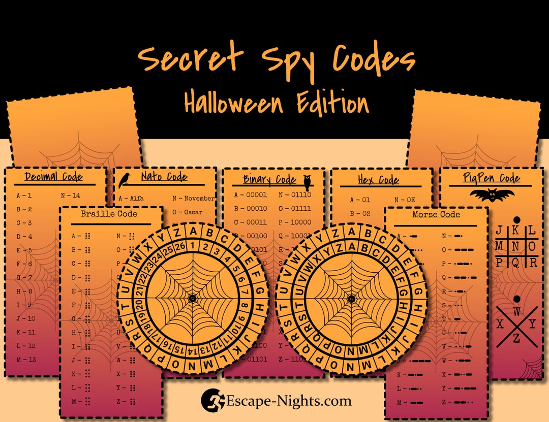 Escape Game Decoder Set, Halloween Edition, DIY Escape Room Secret ...