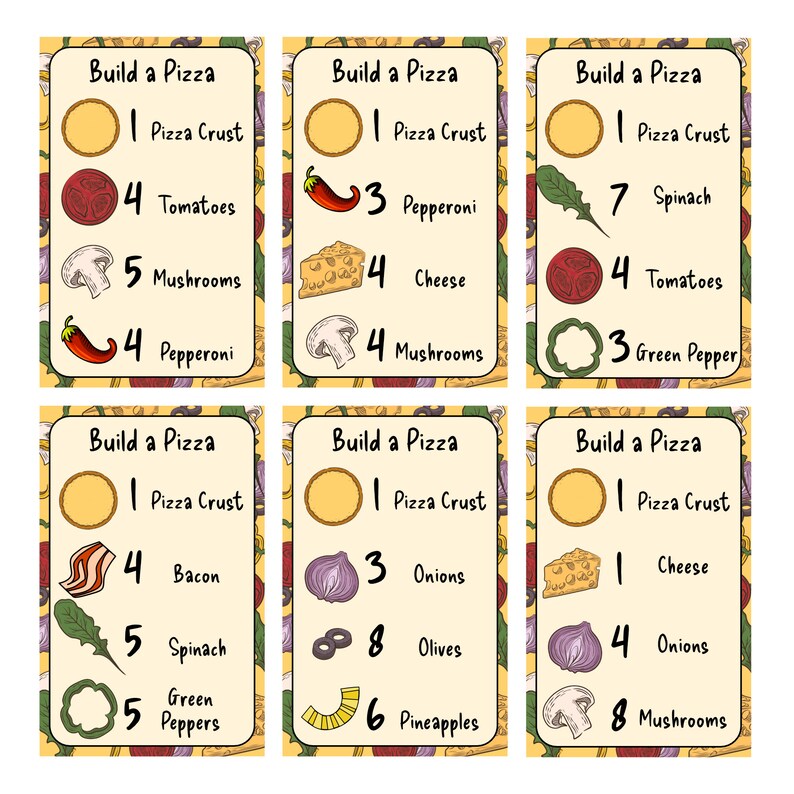 Build a Pizza I Printable Game for Children I Preschool Role-playing I ...
