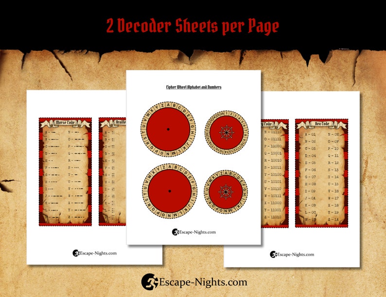 Escape Game Decoder Set I PIRATES EDITION I DIY Escape Room Secret ...