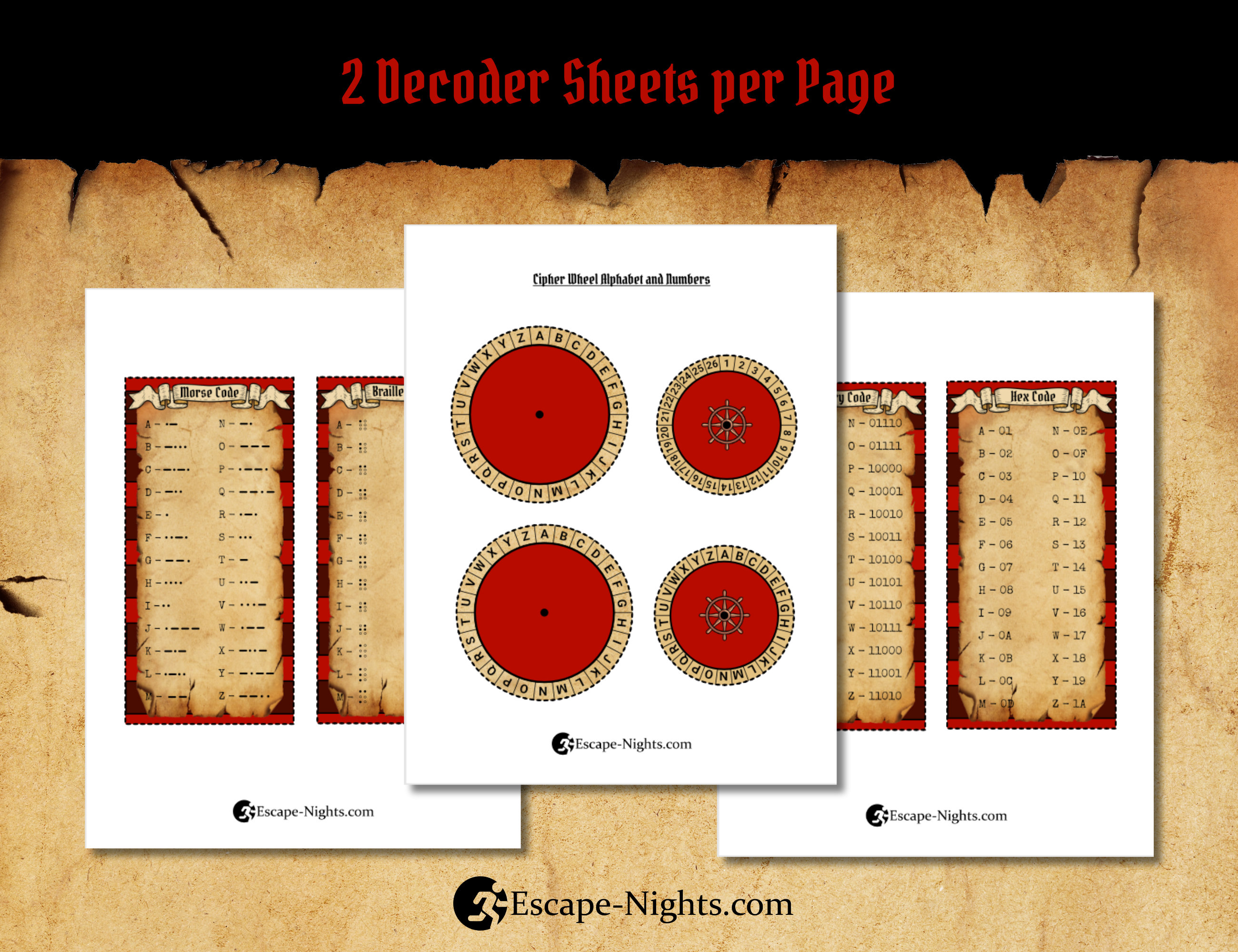 Escape Game Decoder Set I PIRATES EDITION I DIY Escape Room Secret ...