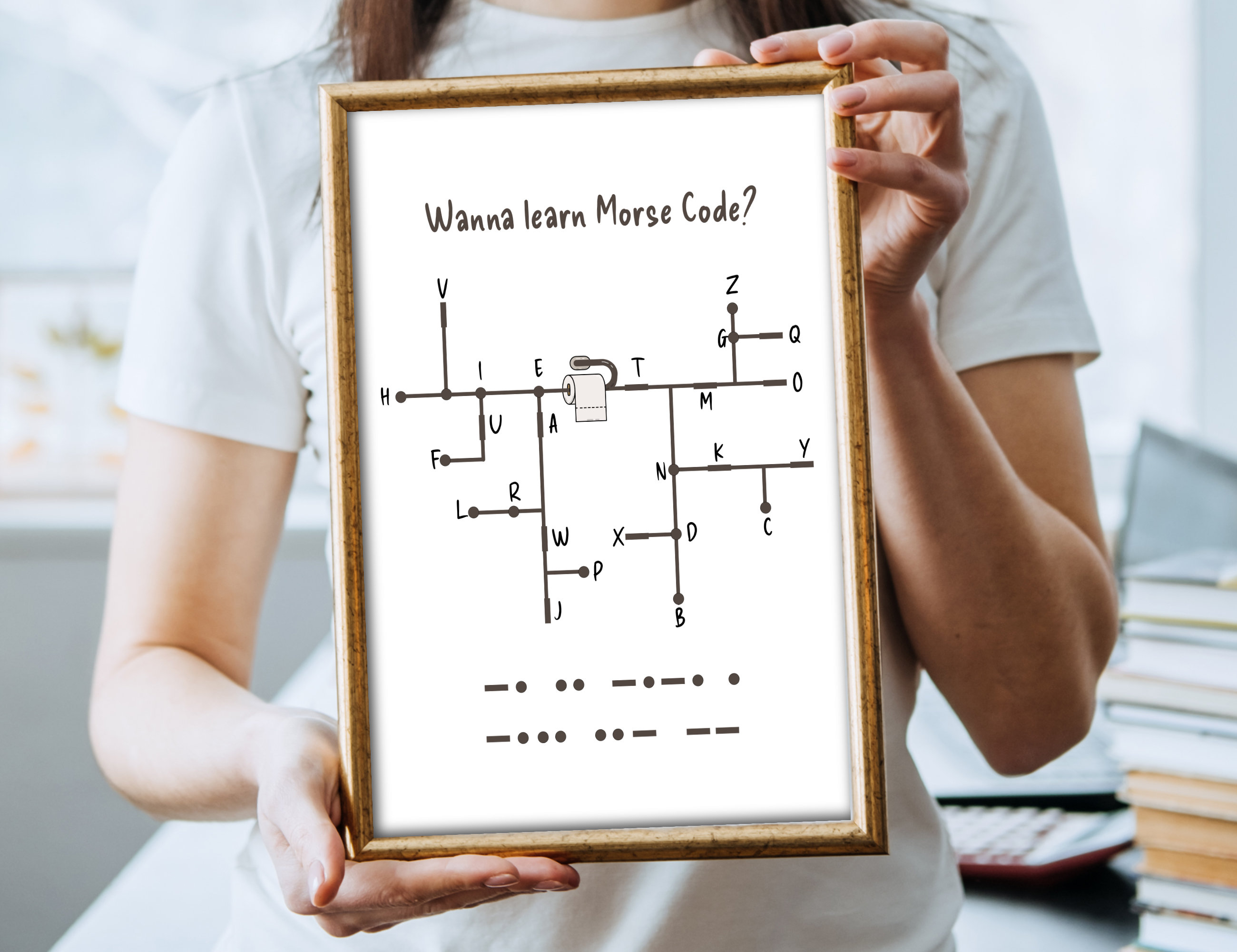 Printable Bathroom Sign I Morse Code I Printable Wall Art I Toilet ...