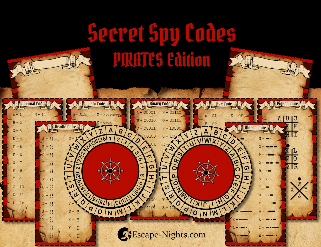Escape Game Decoder Set I PIRATES EDITION I DIY Escape Room Secret ...