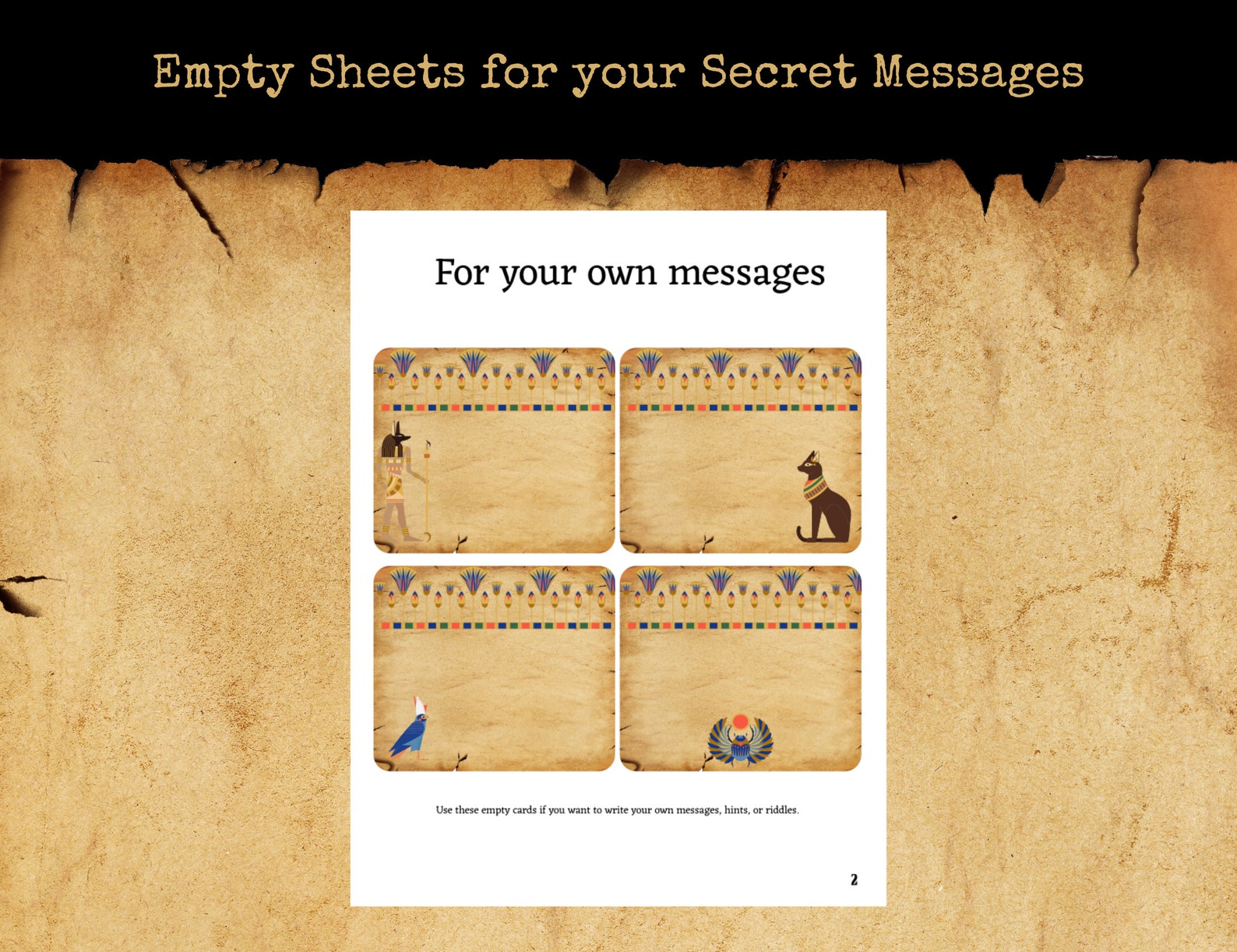 Escape Game Single Puzzle Secret Code, EGYPT Style, DIY Escape Room ...