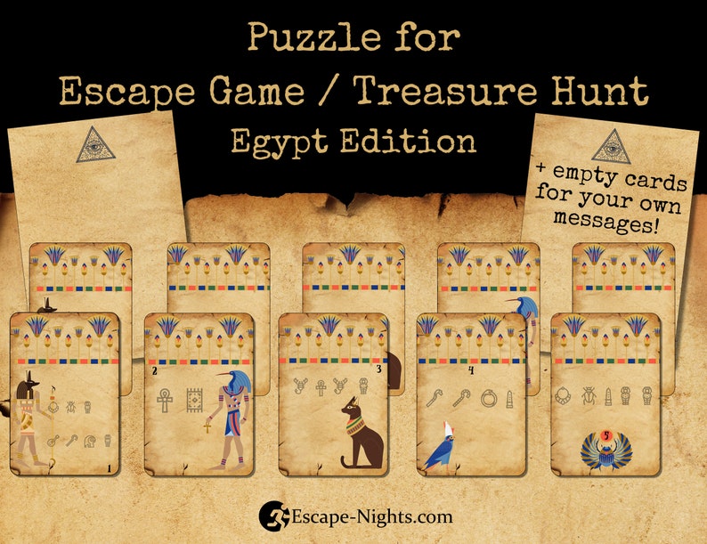 Escape Game Single Puzzle Secret Message, EGYPT Edition, DIY Escape ...