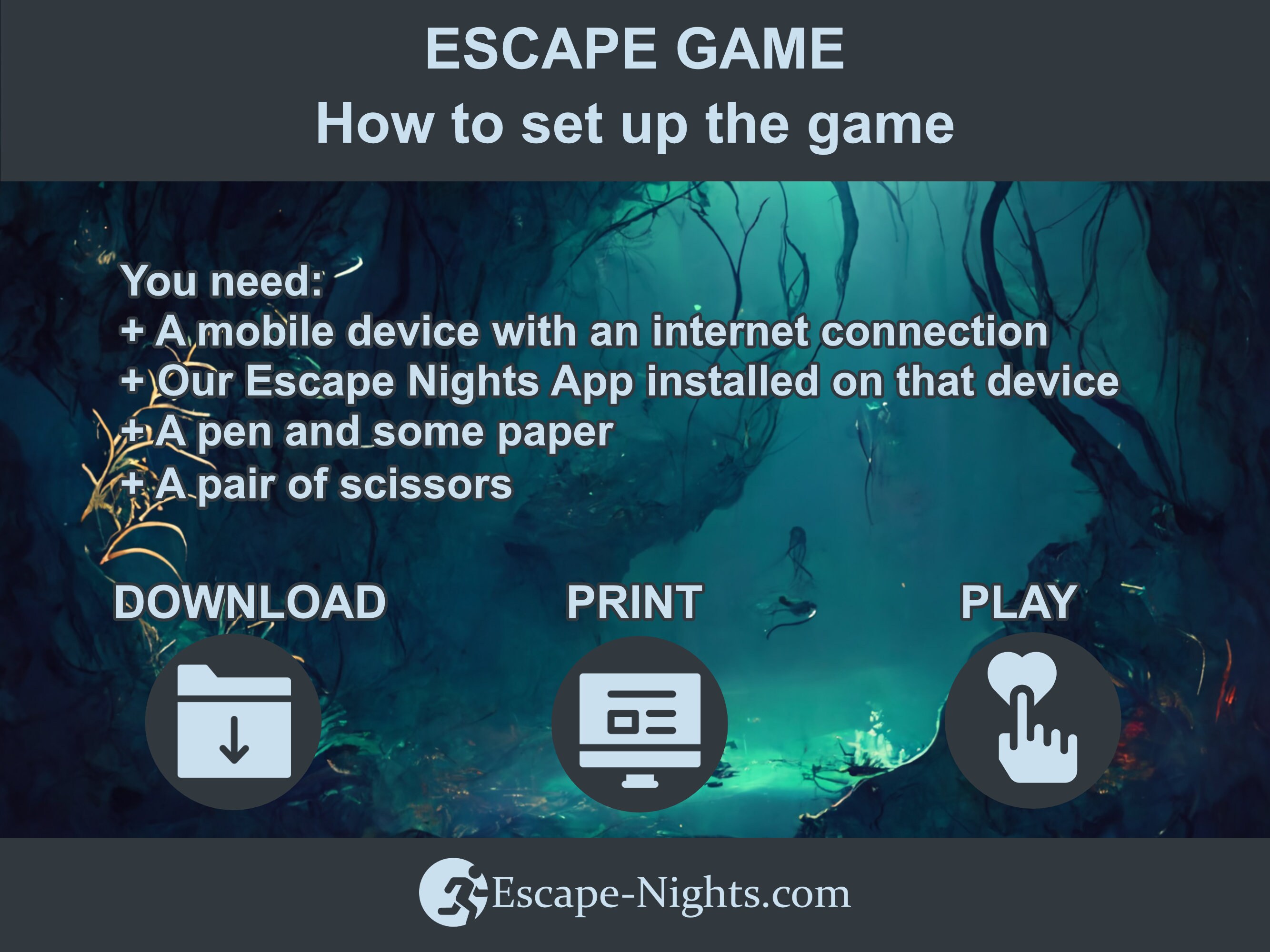 ESCAPE GAME Printable Escape Room I the Mysterious Mermaid Cave I DIY ...