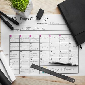 30 / 31 Days Challenge I Monthly Challenge Tracker I New Habit ...