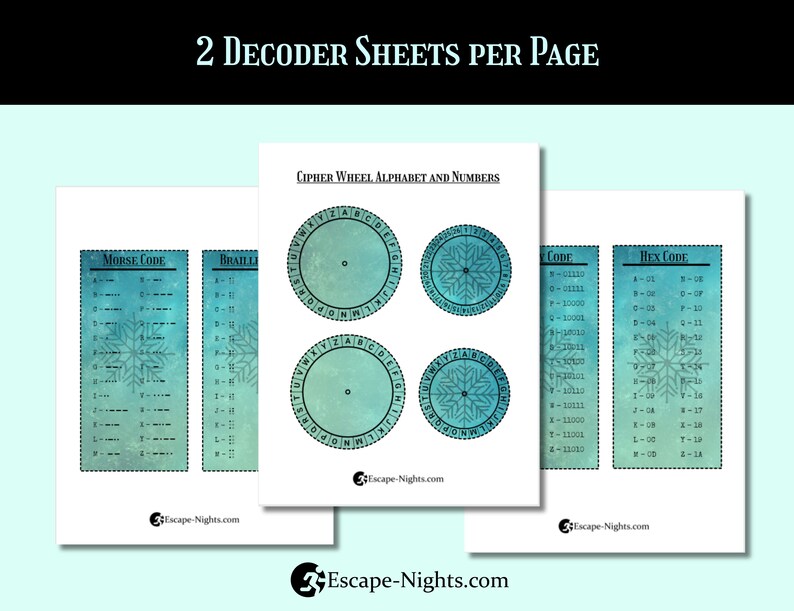 Escape Game Decoder Set I Christmas FROZEN I DIY Escape Room Secret ...