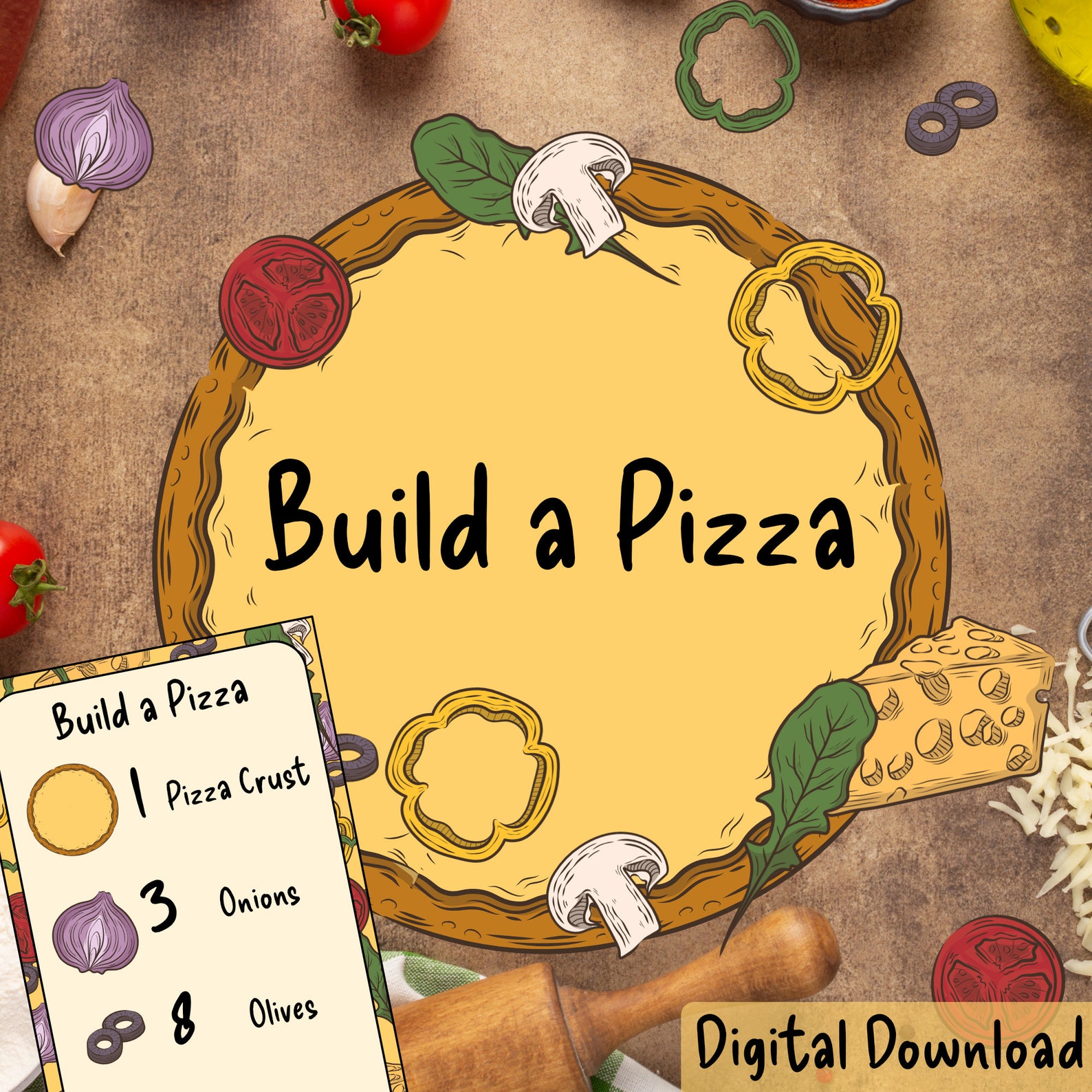 Build a Pizza I Printable Game for Children I Preschool Role-playing I ...