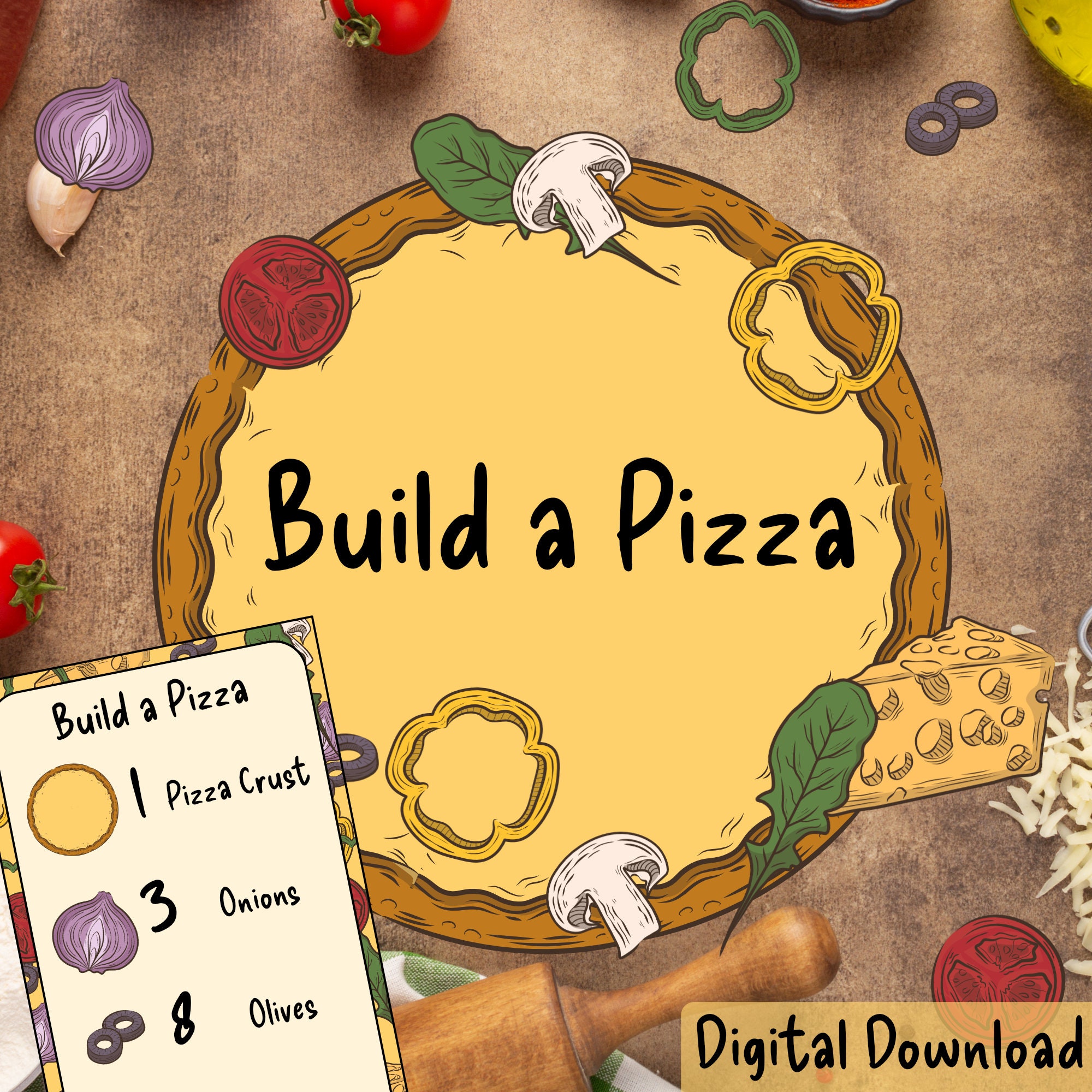 Build a Pizza I Printable Game for Children I Preschool Role-playing I ...
