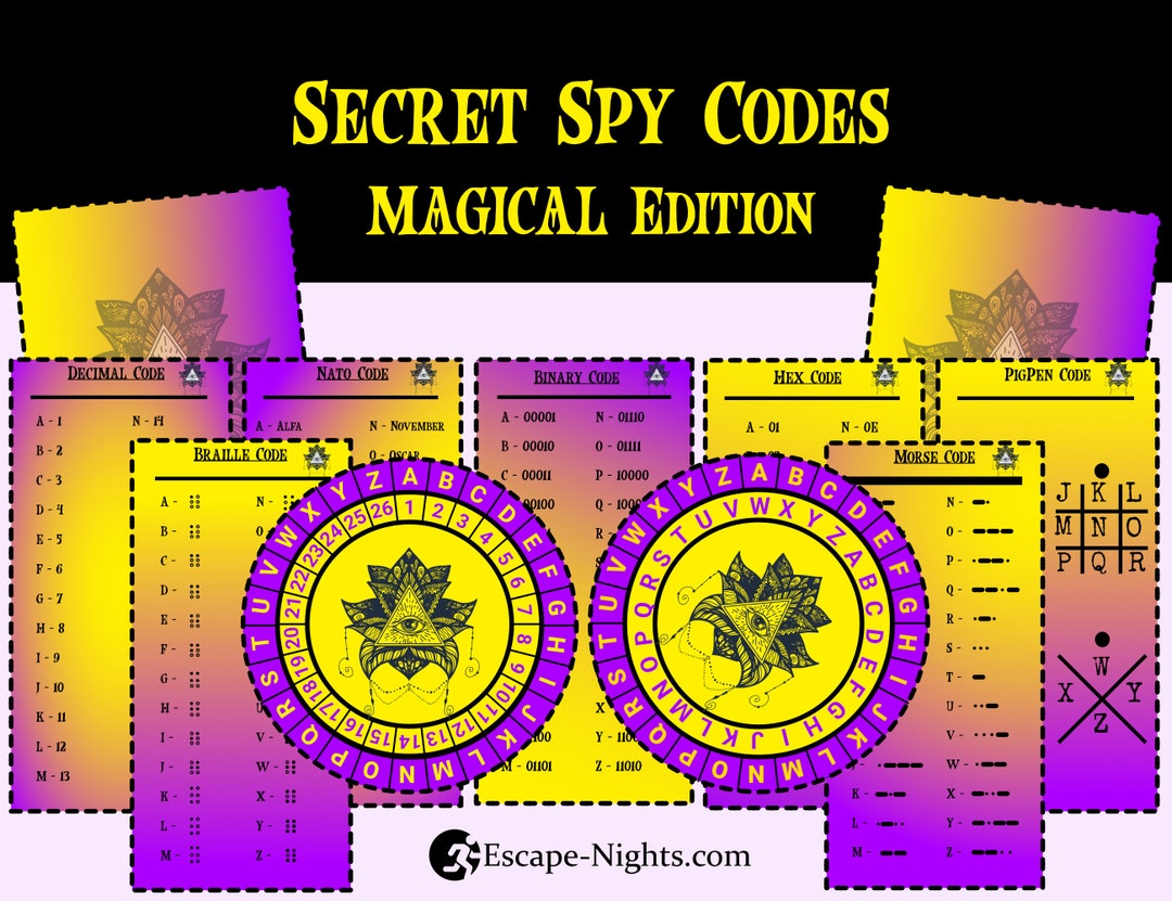 Escape Game Decoder Set, MAGIC EDITION, DIY Escape Room Secret Codes ...