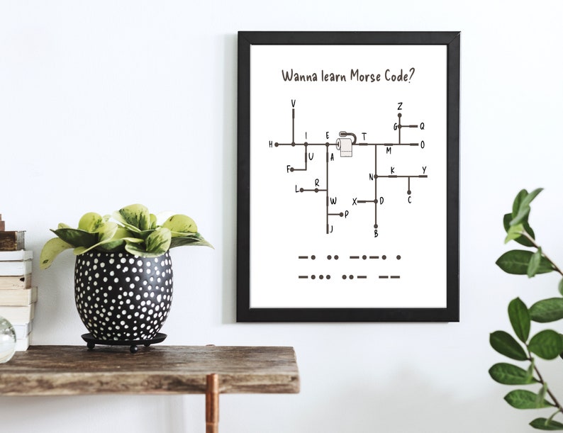 Printable Bathroom Sign I Morse Code I Printable Wall Art I Toilet ...