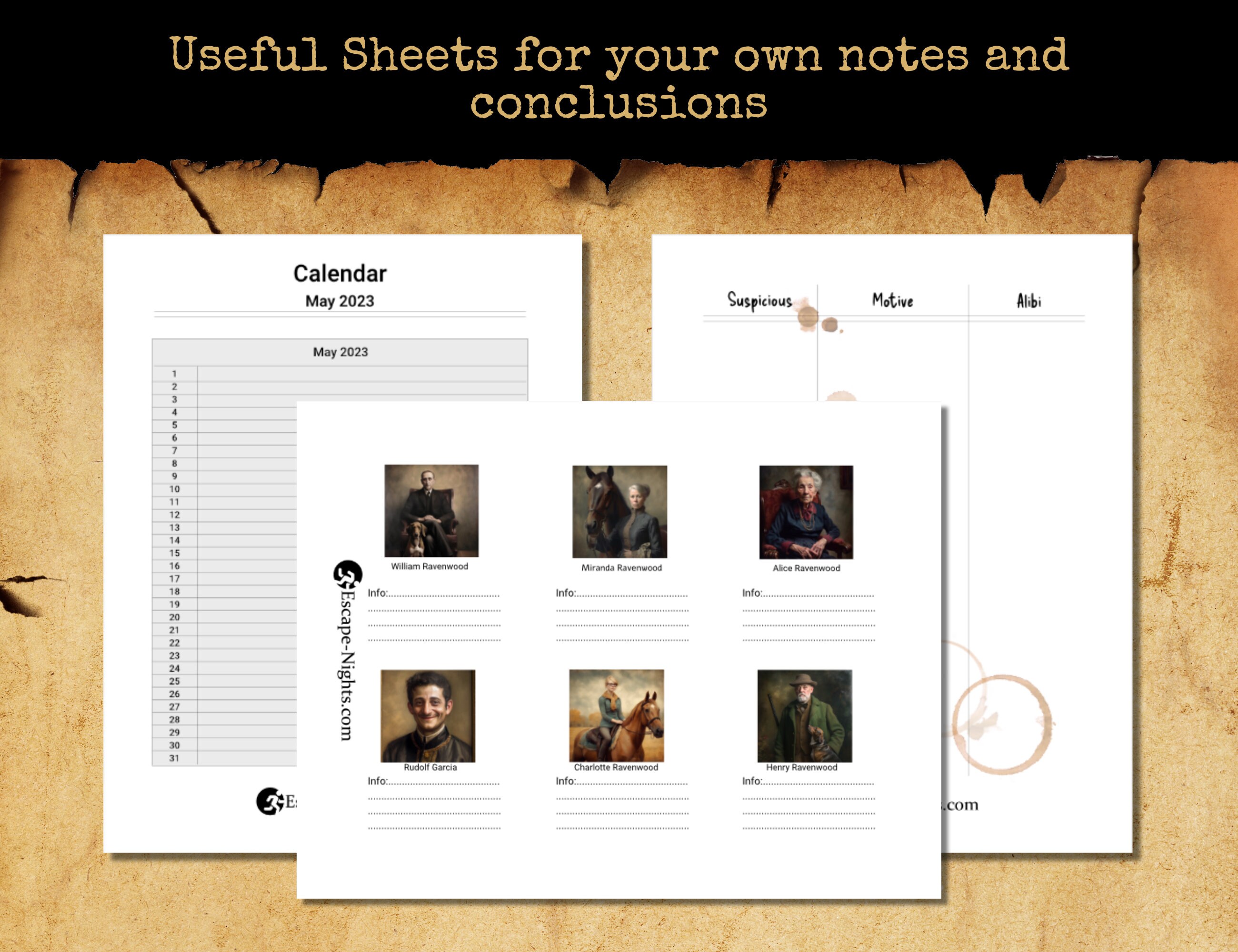 MURDER MYSTERY Printable Detective Game I Ravenwood Manor I DIY ...