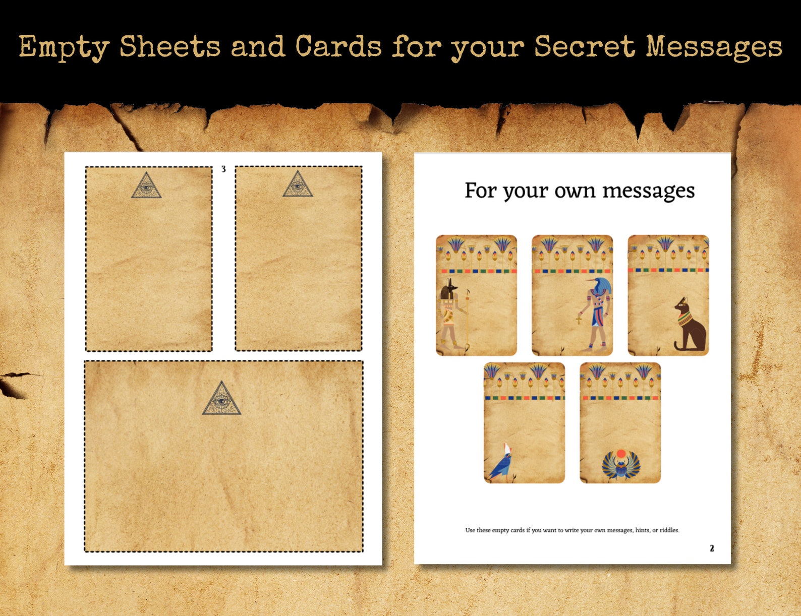 Escape Game Single Puzzle Secret Message, EGYPT Edition, DIY Escape ...