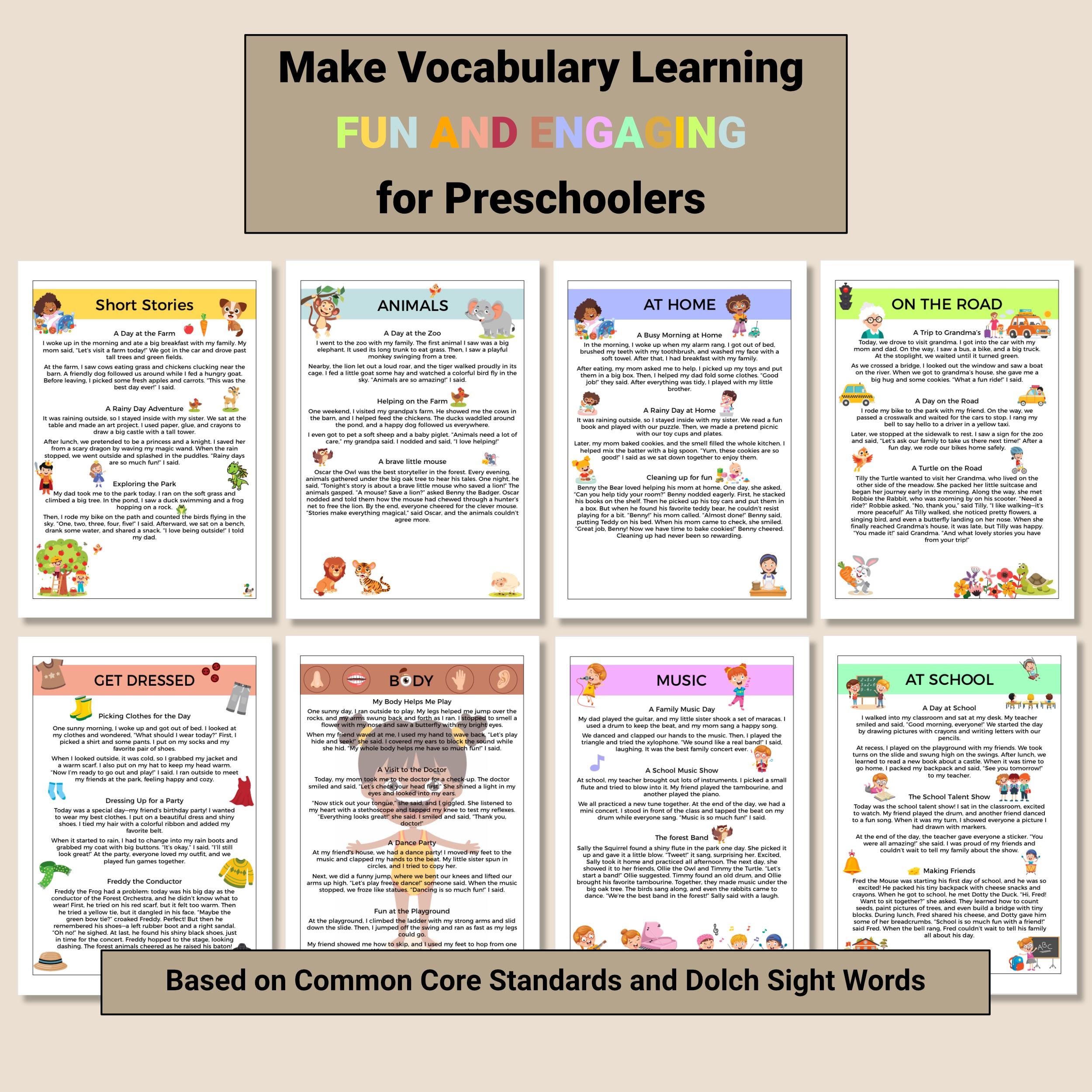 Printable Stories for Preschoolers I Fun Stories With Common Words I ...