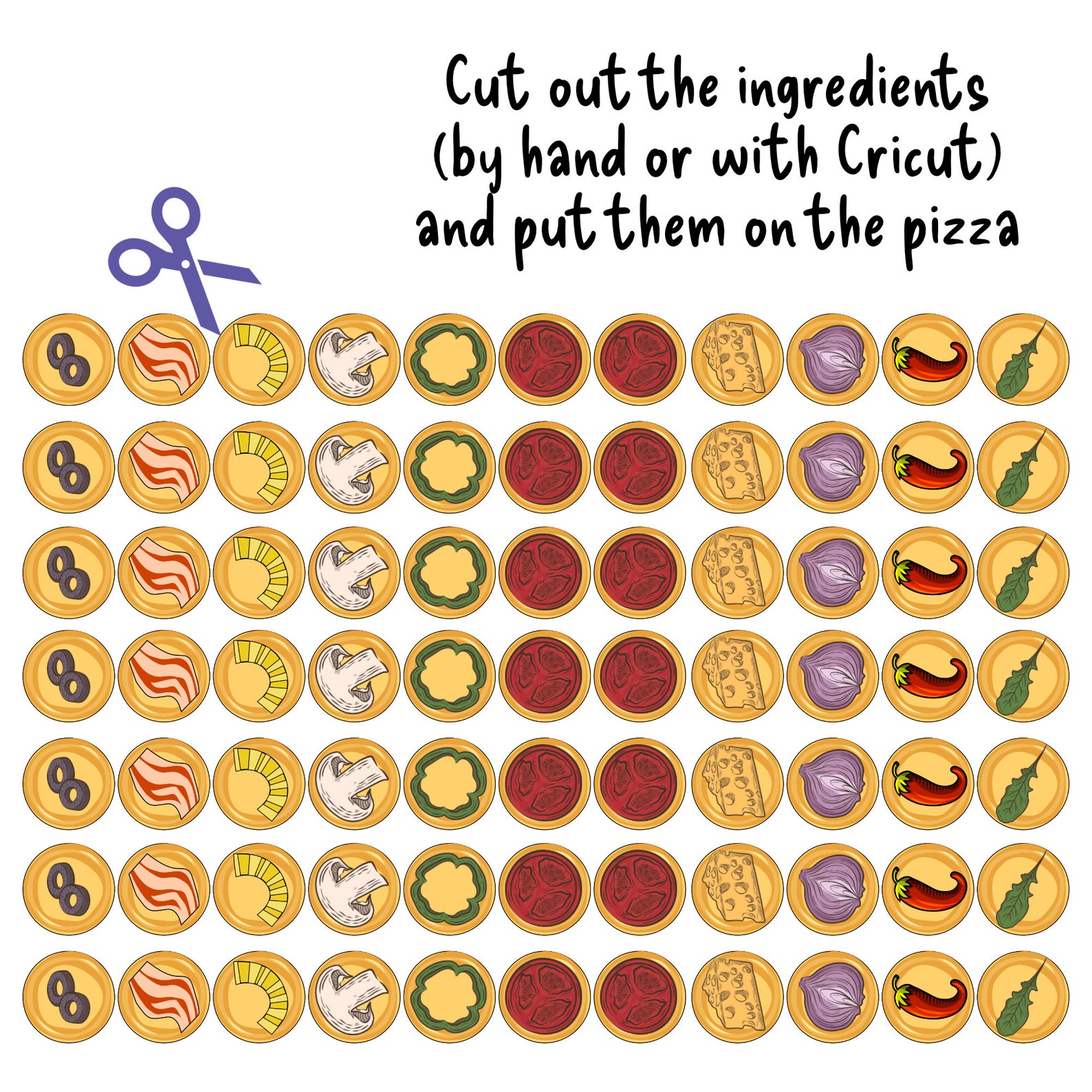 Build a Pizza I Printable Game for Children I Preschool Role-playing I ...