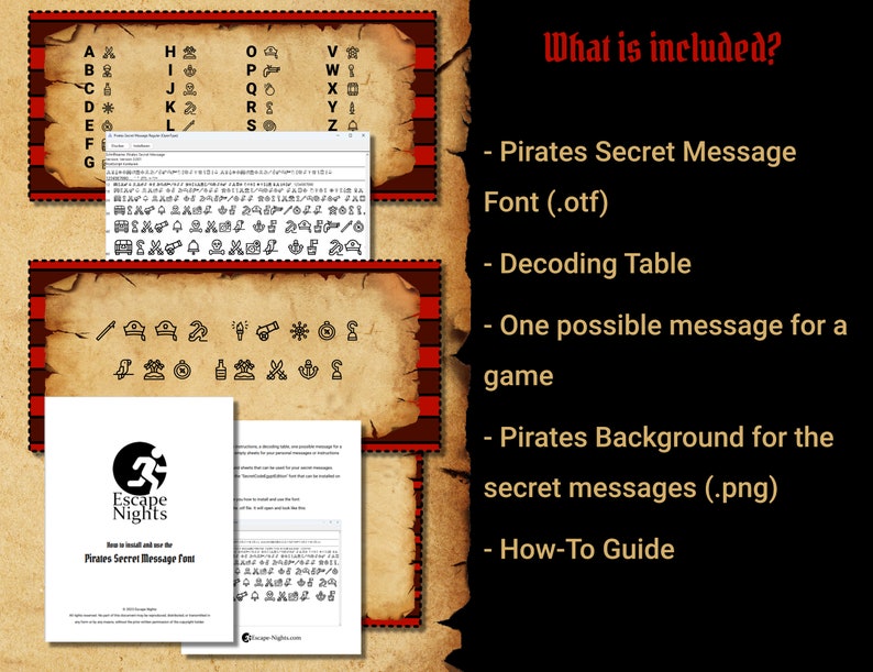 Escape Game Decoder Set I DIY Escape Room Secret Codes Including a ...