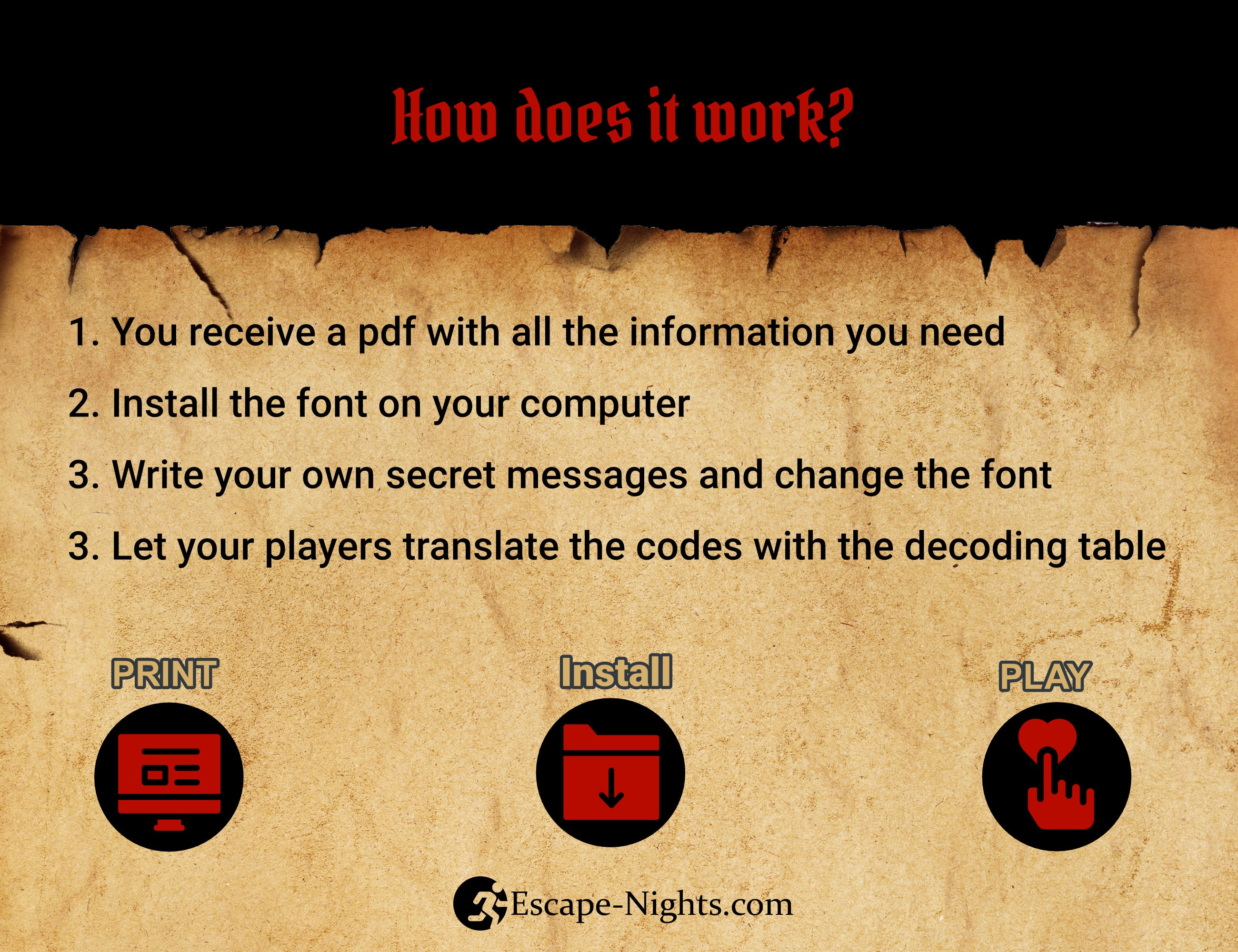 Escape Game Decoder Set I DIY Escape Room Secret Codes Including a ...