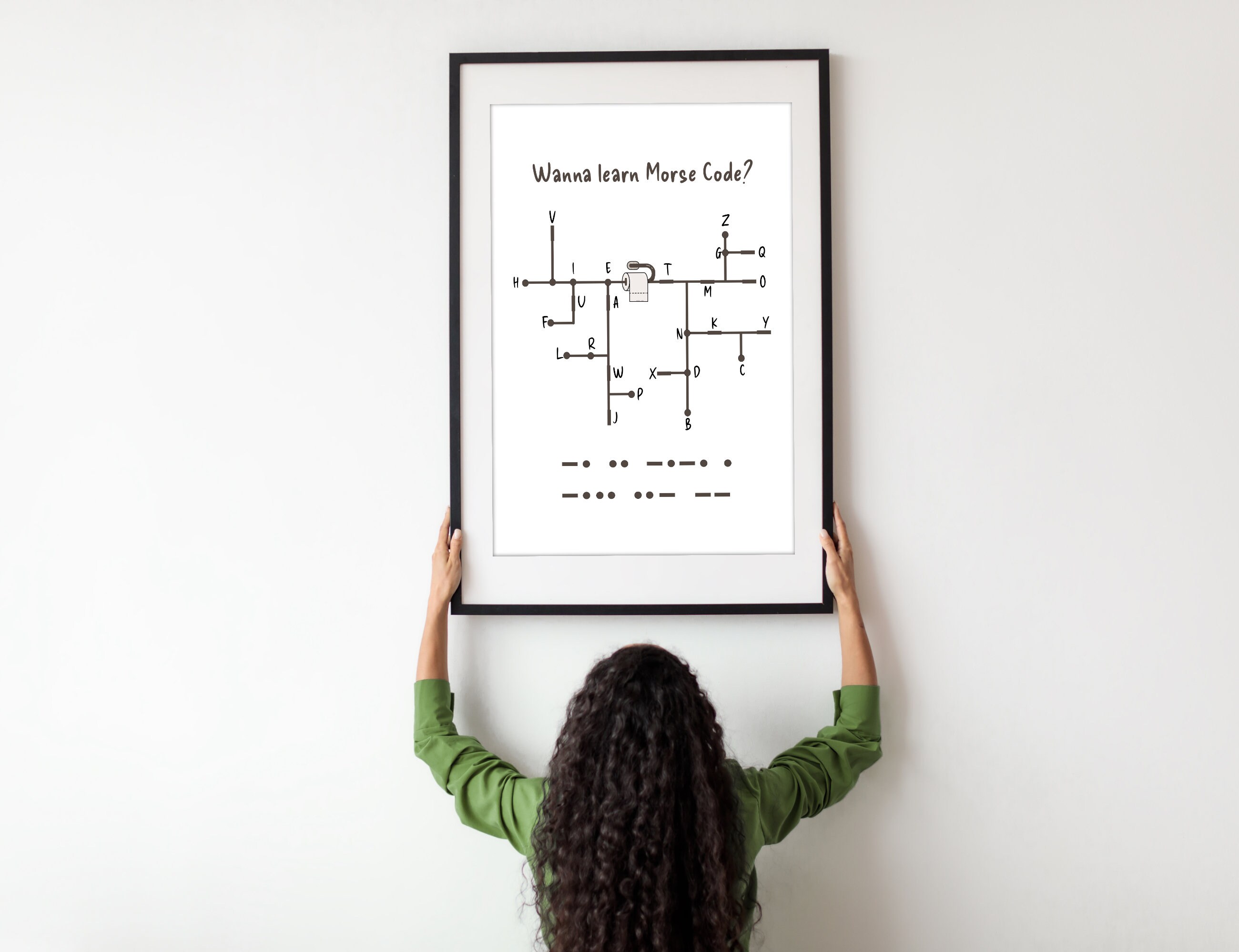Printable Bathroom Sign I Morse Code I Printable Wall Art I Toilet ...