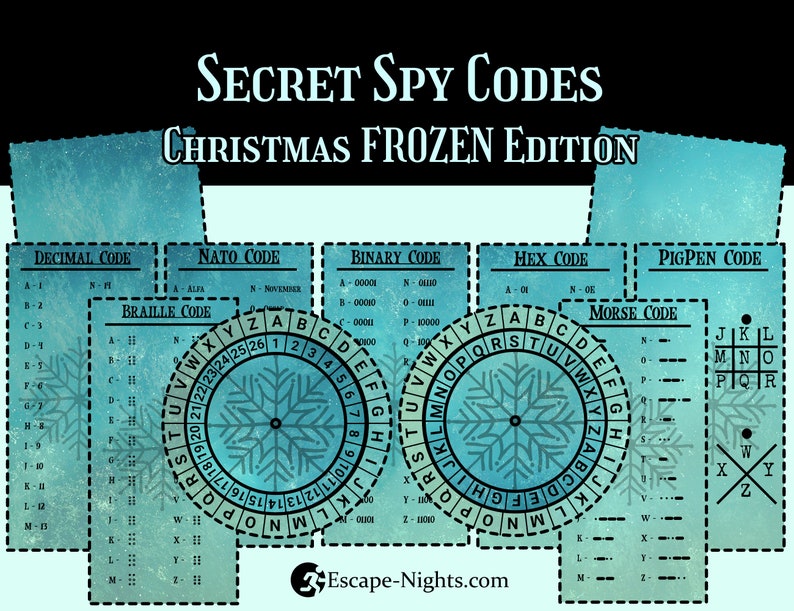 Escape Game Decoder Set I Christmas FROZEN I DIY Escape Room Secret ...