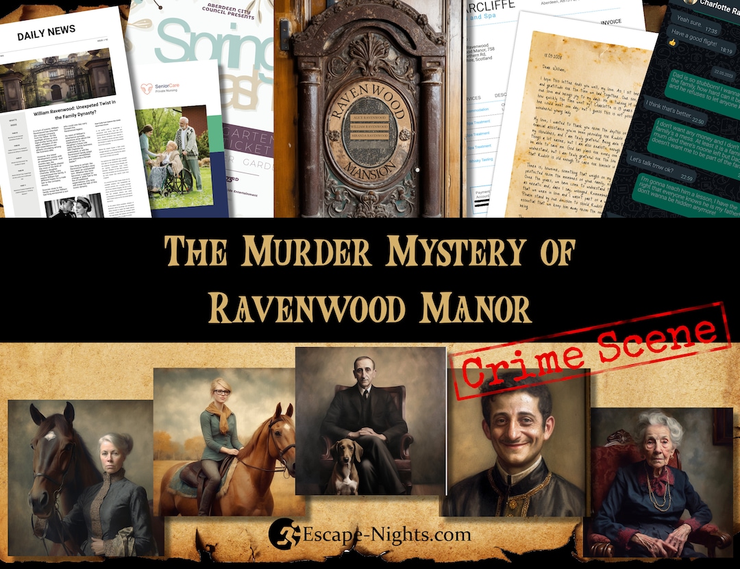 MURDER MYSTERY Printable Detective Game I Ravenwood Manor I DIY ...